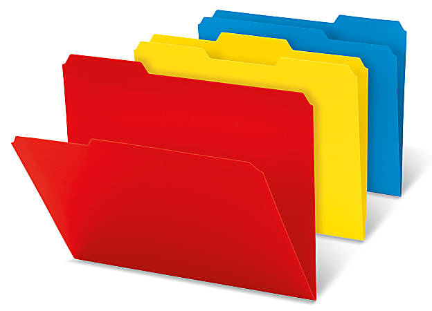 Office Depot Brand Poly File Folders Letter Size 13 Cut Assorted Colors ...