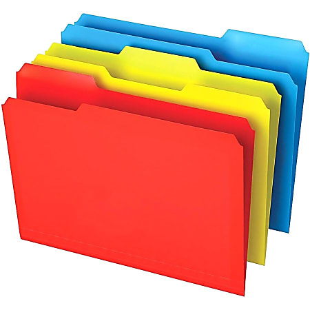Office Depot® Brand Poly File Folders, Letter Size, 1/3 Cut, Assorted ...