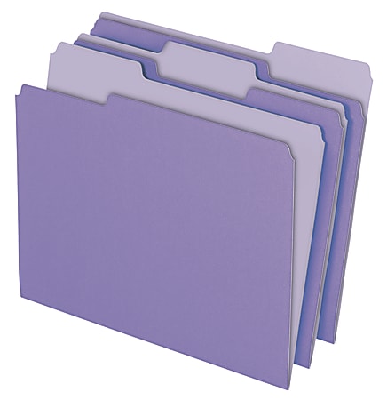 Office Depot Brand File Folders Letter Size 13 Cut Violet Box Of 100 ...