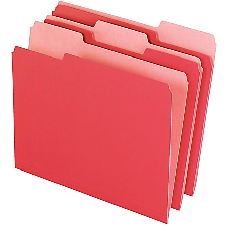 Office Depot Brand 2 Tone File Folders 13 Cut Letter Size Red Box Of ...