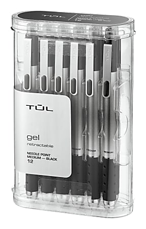 TUL GL Series Retractable Gel Pens Needle Point 0.7 mm Silver Barrel ...
