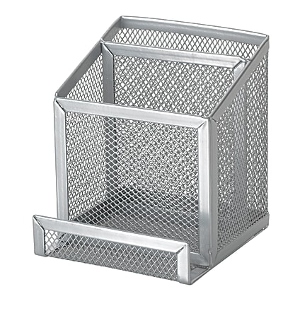 OfficeMax Mesh Pencil Card Holder Silver - Office Depot