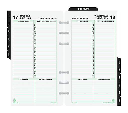 Day Timer 1 Page Per Day Refill - Office Depot