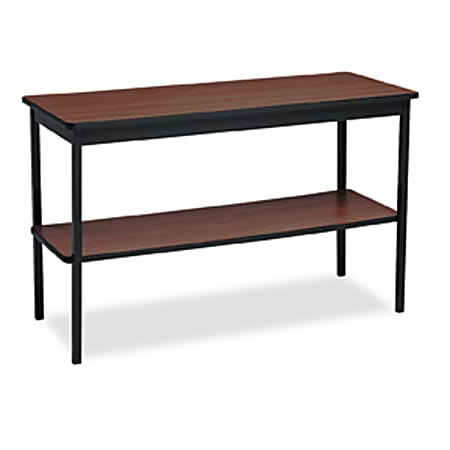Barricks Storage Shelf Utility Table Rectangle Top Square Leg Base 4 ...