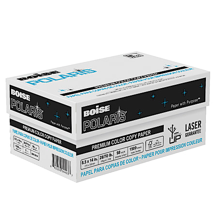 Boise Polaris Color Copy Paper Legal Size Paper 98 Brightness 28 Lb ...
