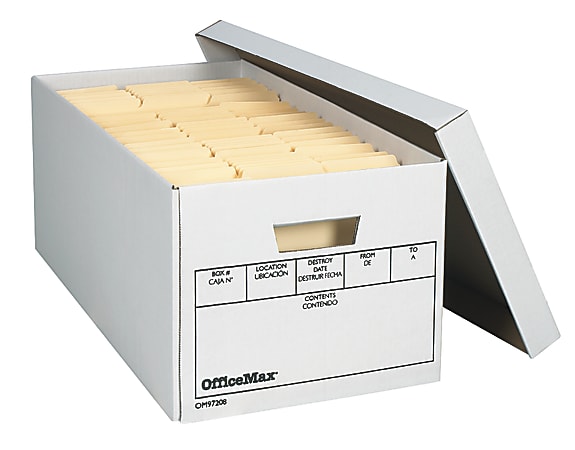 OfficeMax Medium Duty Storage Boxes Letter Size 24 x 12 x 10 White Pack ...