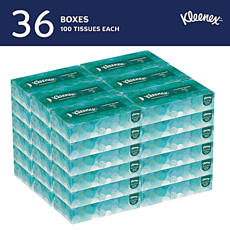 Kleenex Professional Facial Tissue for Business Flat Tissue Boxes 2 Ply White 100 Tissues Per ...