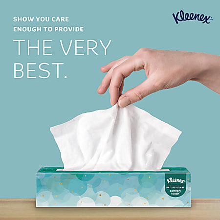 Kleenex Professional Facial Tissue for Business Flat Tissue Boxes 2 Ply White 100 Tissues Per ...