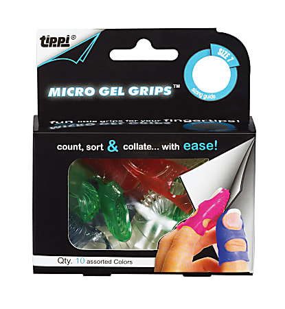 Tippi Micro Gel Grips Assorted Sizes Assorted Colors Pack Of 10 - ODP ...