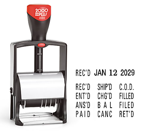 2000 PLUS Date Phrase Dater Heavy Duty Self Inking 12 in 1 Date Phrase ...