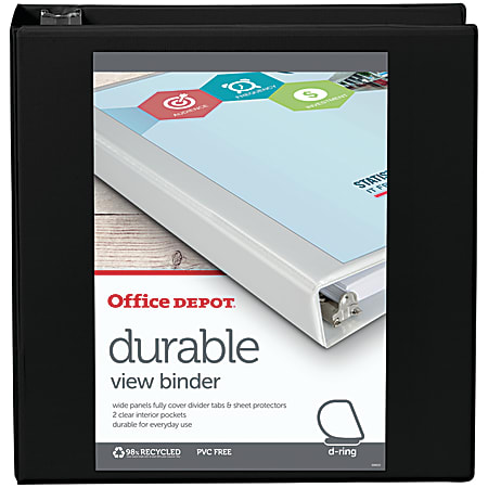 Office Depot Brand Durable View Slant Ring 3 Ring Binder 2 Slant Rings ...
