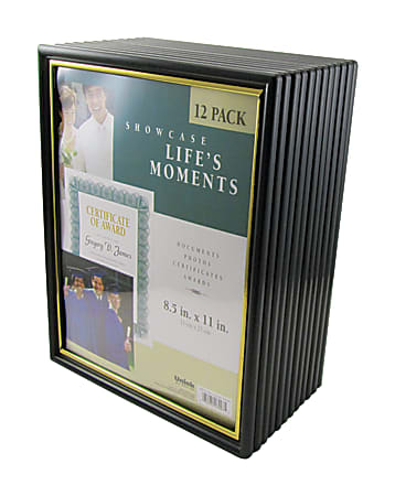 Uniek Corporate Document Frames 8 12 x 11 BlackGold Pack Of 12 - Office ...