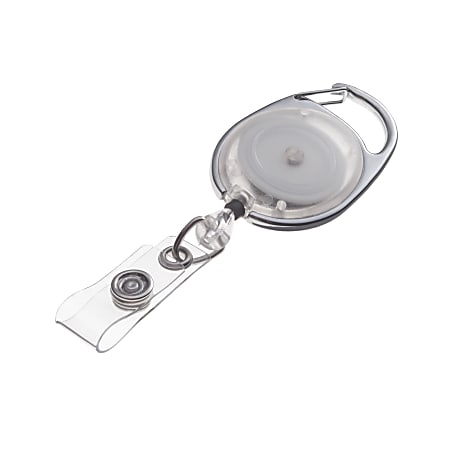 Swingline GBC Translucent Retractable Carabiner Badge Reels Clear Pack ...