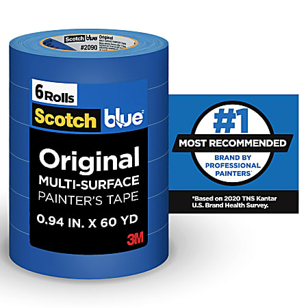 Scotch Blue Original Multi Surface Painters Tape 6 Tape Rolls 0.94 in x ...