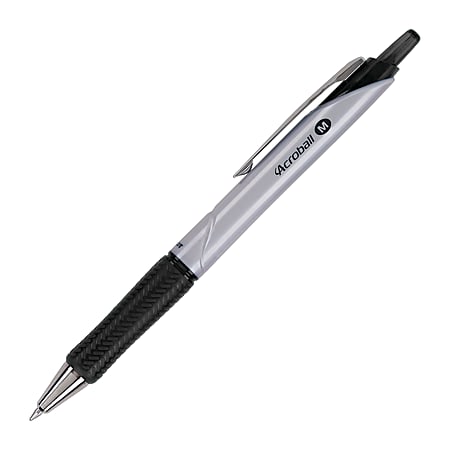 Pilot Acroball Pro Retractable Pens Medium Point 1.0 mm Silver Barrel ...