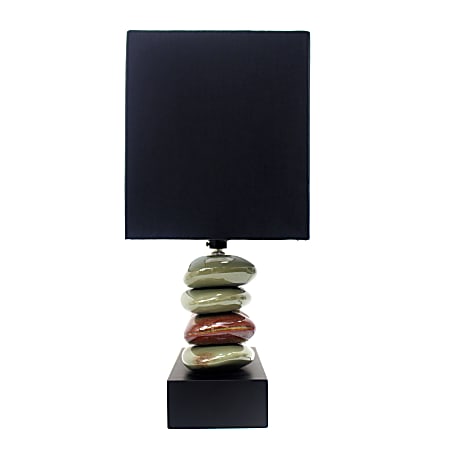 Elegant Designs Rectangular Dual Stacked Stone Ceramic Table Lamp 14 H ...