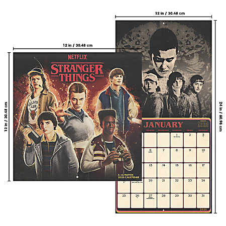 2026 DateWorks Wall Calendar 12 x 12 Stranger Things January To ...
