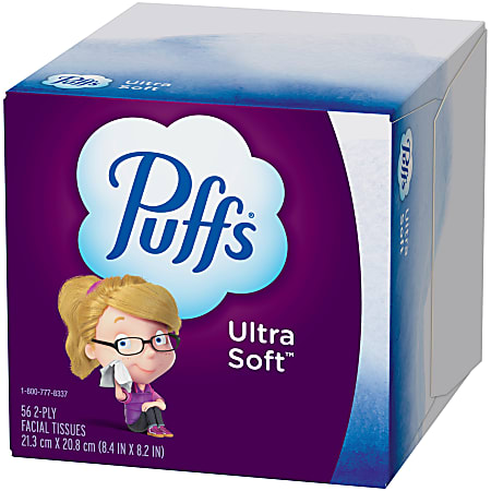 Puffs Ultra Soft Facial Tissue 2 Ply Box of 56 Tissues - Office Depot