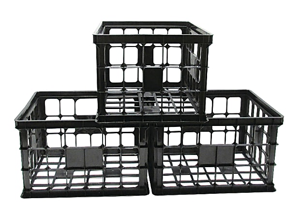 Office Depot Brand File Crates Medium Size Black Set Of 3 - Office Depot