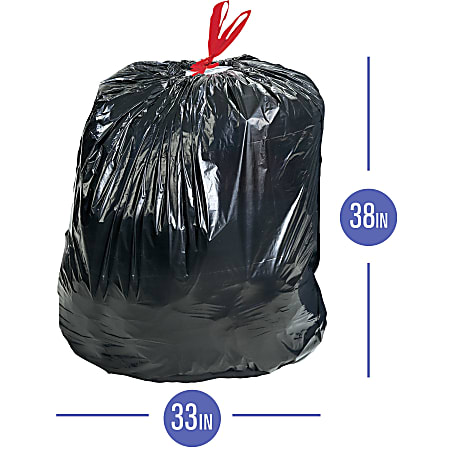 Highmark Large Drawstring Trash Bags 33 Gallon Black Box Of 70 Bags ...