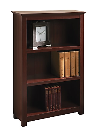 OfficeMax Mahogany Finish 3 Shelf Bookcase - Office Depot