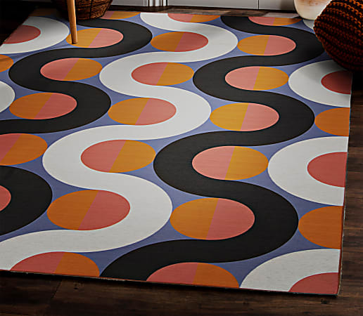 Linon Washable Outdoor Area Rug Tasker 5 x 7 OrangePink - Office Depot