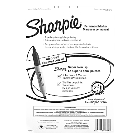 Super Sharpie Permanent Markers Black Pack Of 6 Markers - Office Depot