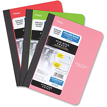 Five Star Composition Book 7 12 x 9 34 College Ruled 100 Sheets ...