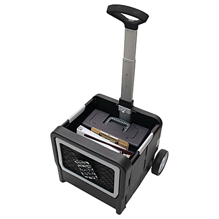 Fusion Mobile Folding Cargo Cart 41 H x 21 W x 18 34 D Black - Office Depot