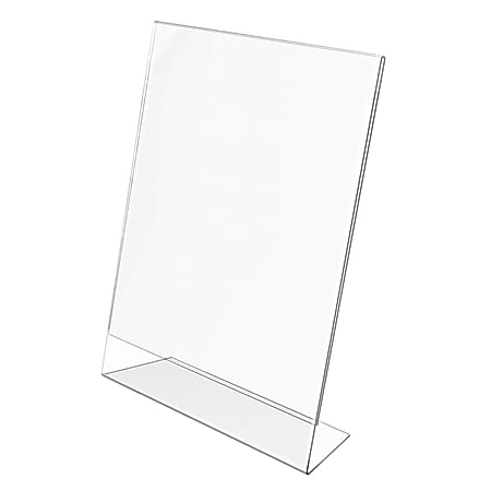 Office Depot Brand Slanted Sign Holder Vertical 7 316 H x 5 116 W Clear ...