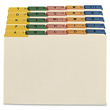 Smead Legal Size Manila File Guides Alphabetical Assorted Color Tabs ...