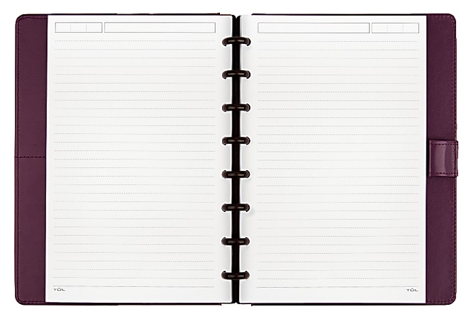 TUL Discbound Notebook With Leather Cover Junior Size Narrow Ruled 60 ...