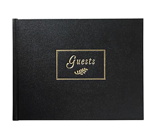 CR Gibson Classic Visitor Guest Book Black - Office Depot
