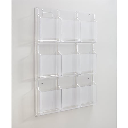 Clear Literature Rack Magazine 9 Pockets - Office Depot