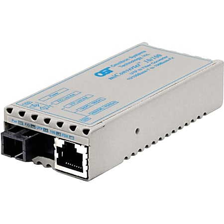 Omnitron miConverter 10100 Plus Fiber media converter 100Mb LAN 10Base T 100Base FX 100Bas ...