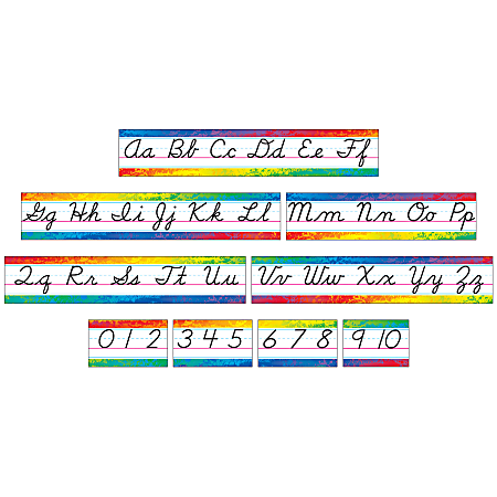 TREND Bulletin Board Set Splashy Colors Modern Cursive Alphabet Line 6 ...