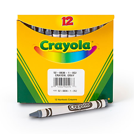 Crayola Bulk Crayons Regular Size Gray 12 Per Pack Set Of 6 Packs ...