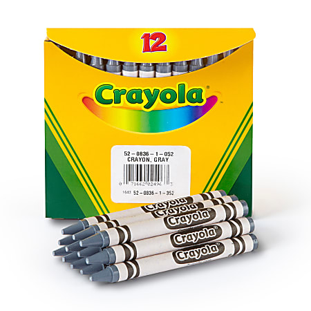 Crayola Bulk Crayons Regular Size Gray 12 Per Pack Set Of 6 Packs ...