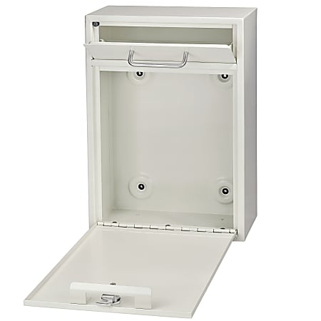 Mail Boss Locking Security Drop Box 16 14 H x 11 14 W x 4 34 D White ...