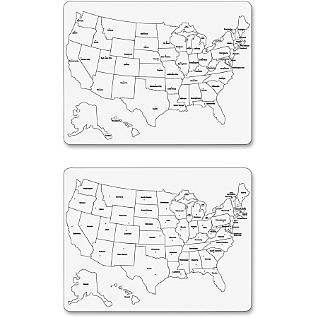 Creativity Street 2 Sided U.S. Map Dry Erase White Board 24 x 18 White ...