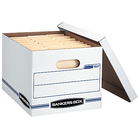 Bankers Box StorFile Standard Duty Storage Boxes With Lift Off Lids And ...