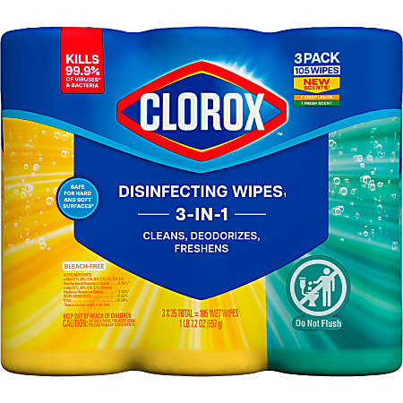 Clorox Disinfecting Cleaning Wipes Value Pack 35 Count Each Pack of 3 ...
