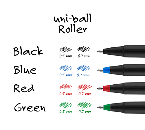 uni ball Rollerball Pens Micro Point 0.5 mm 80percent Recycled Black ...