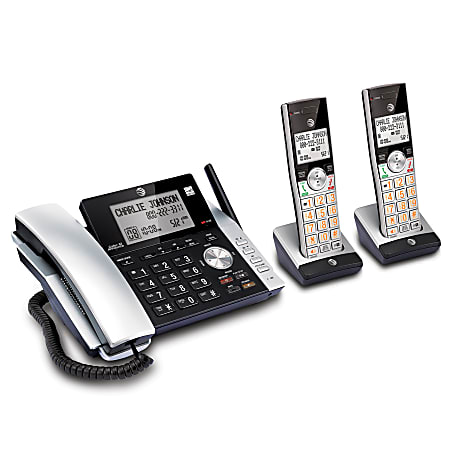 AT T CL84215 2 Handsets DECT 6.0 Expandable Phone System With Digital ...