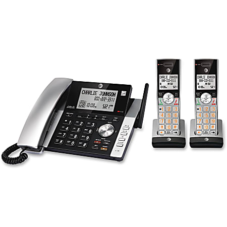 AT T CL84215 2 Handsets DECT 6.0 Expandable Phone System With Digital ...