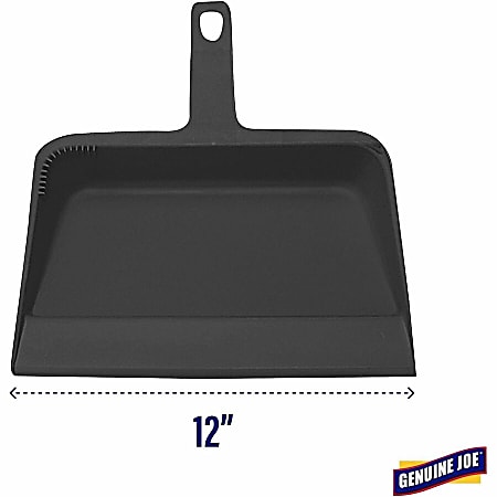 Genuine Joe Heavy duty Plastic Dust Pan 12 Black - Office Depot