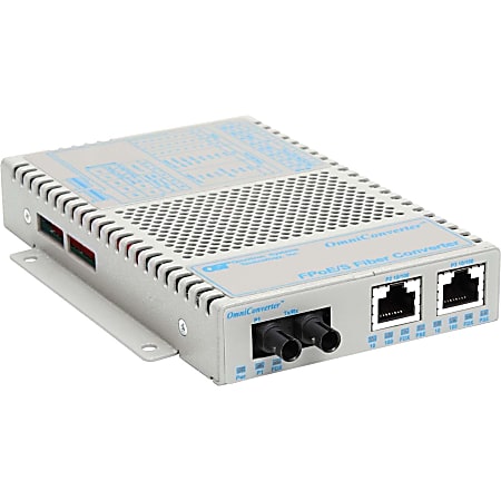 Omnitron OmniConverter 10100 PoE Ethernet Fiber Media Converter Switch ...