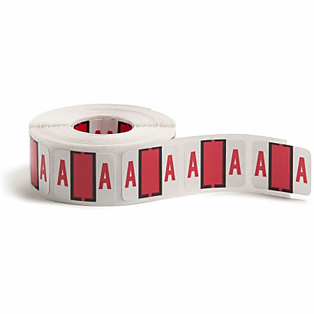 Smead BCCR Bar Style Permanent Alphabetical Labels A Red Roll Of 500 ...