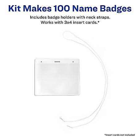 Avery Secure Top Badge Holders For 3 x 4 Badge Landscape With Lanyard ...