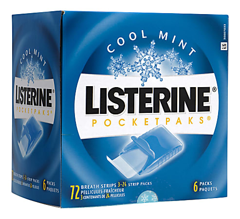 Listerine Cool Mint Pocketpacks Breath Strips 24 Strips Per Pocketpack ...
